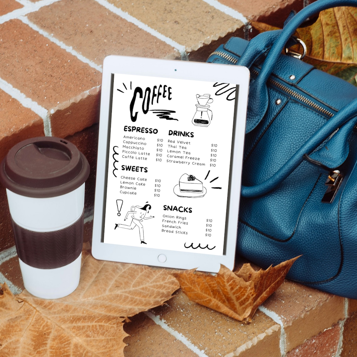 Coffee Menu Price List Template in Canva, A4 Size Editable Café Menu ...