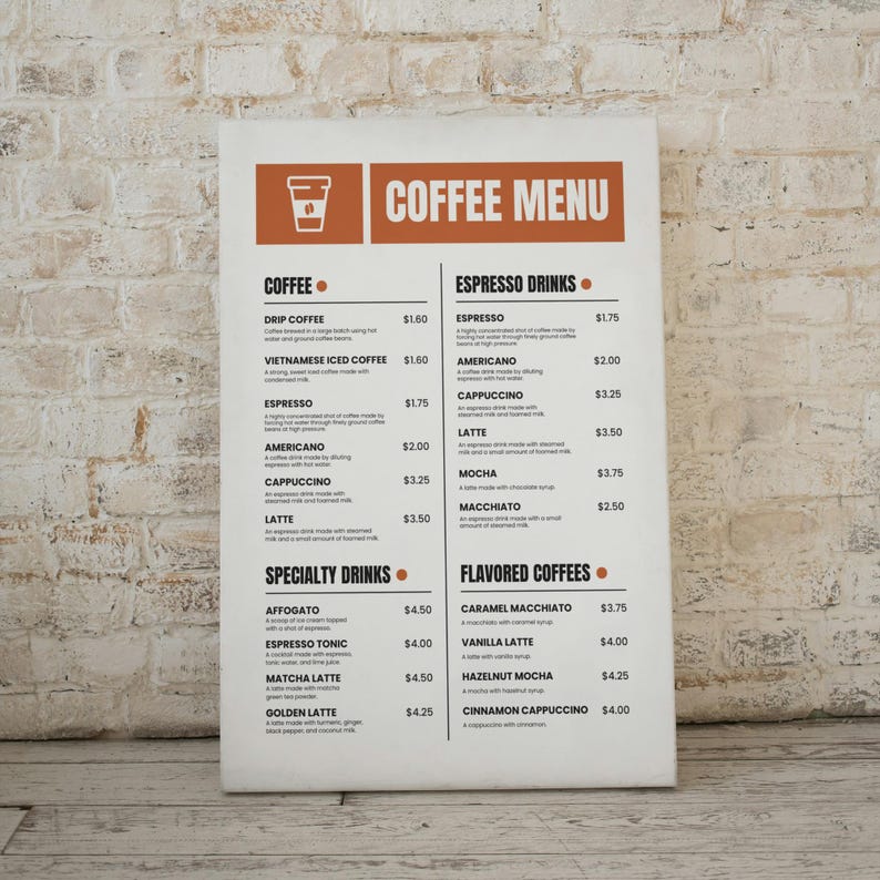 24 Editable Coffee Menu Templates – Canva Cafe Price List, Customizable ...