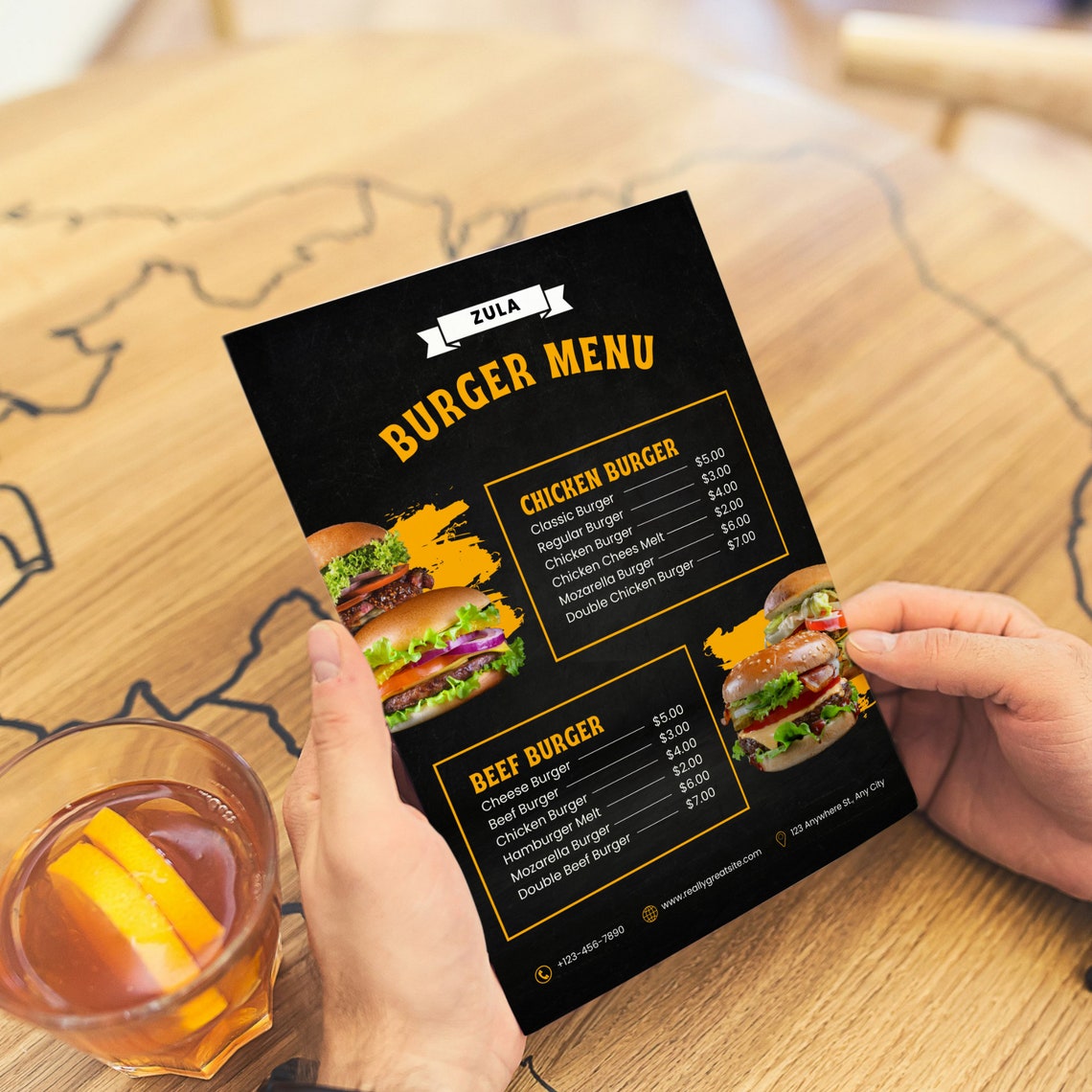 Burger Menu Template, Customizable Burger Menu Template, Burger Menu ...