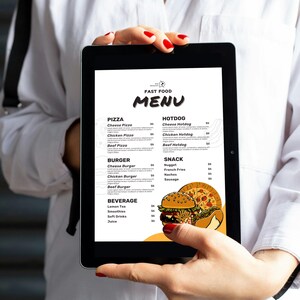 Fast Food Menu Template Editable Fast Food Menu Template A4 Size ...