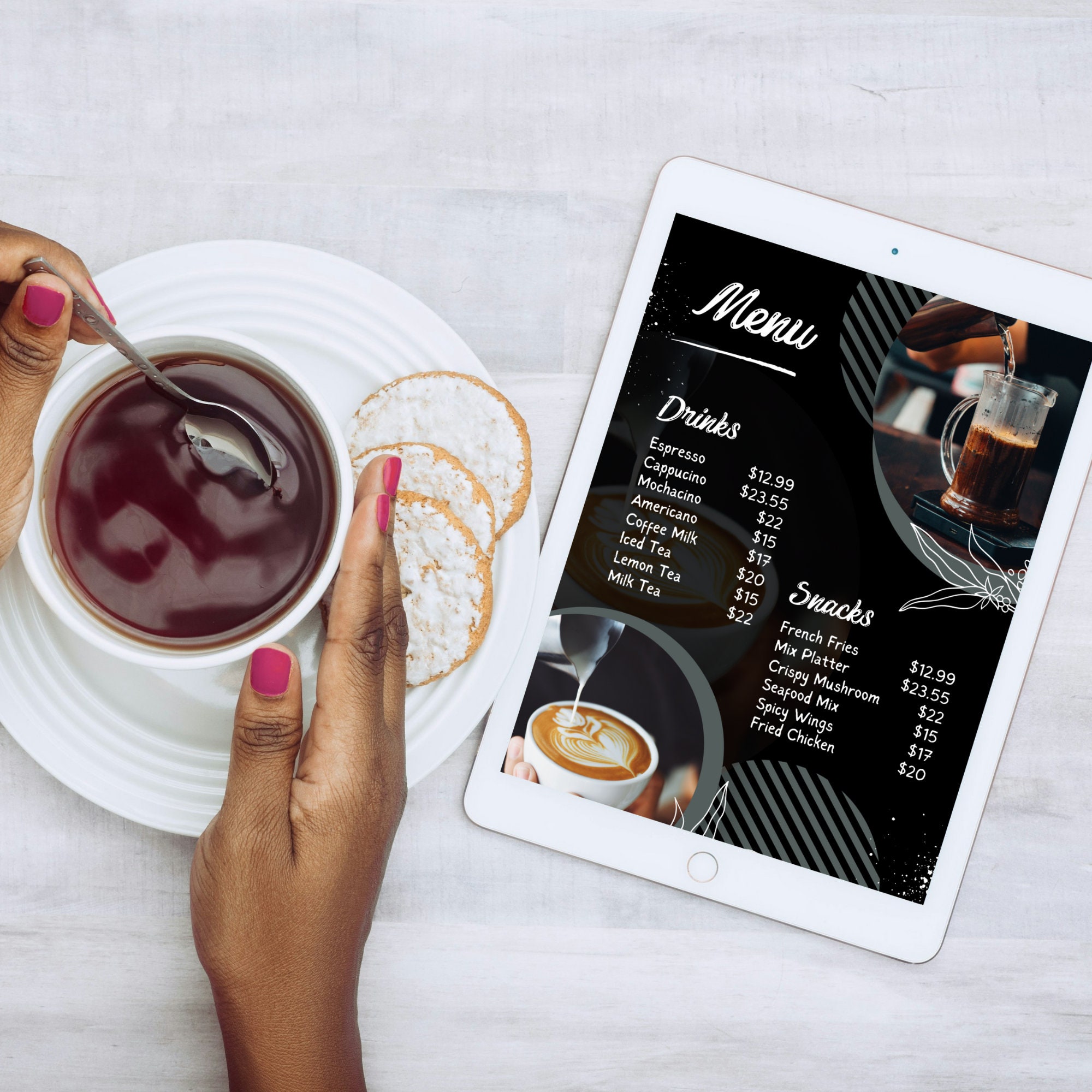 Custom Coffee Menu Template for Canva, A4 Size Editable Café Menu ...
