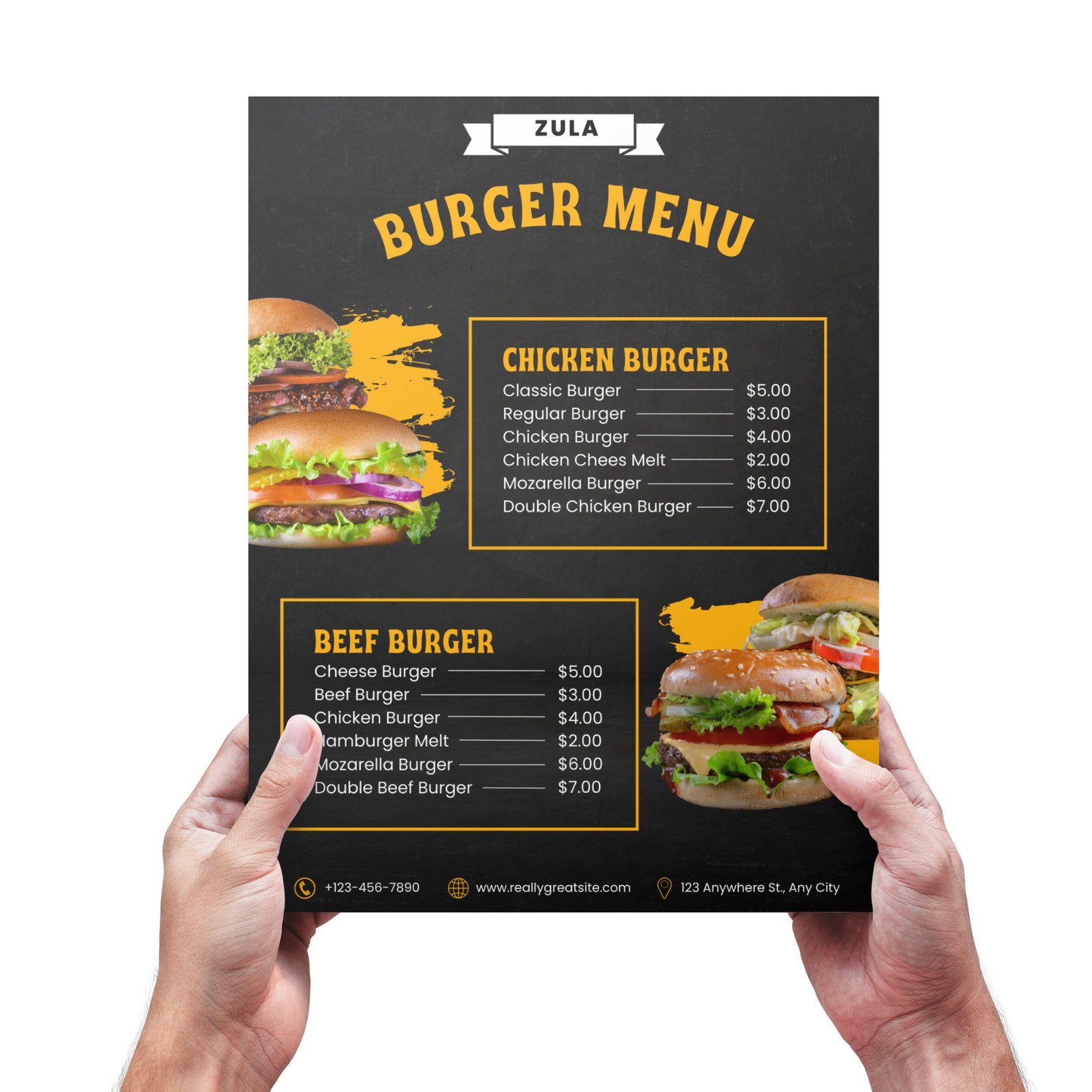 Burger Menu Template, Customizable Burger Menu Template, Burger Menu ...