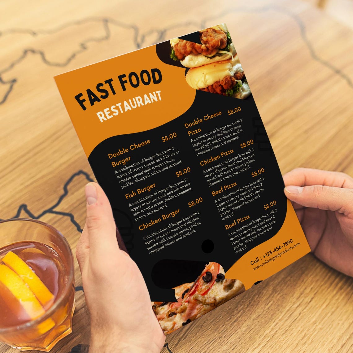 Fast Food Menu Template Editable Fast Food Menu Template A4 Size ...