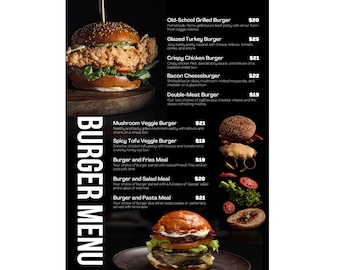 Burger Menu Template, Customizable Burger Menu Template, Burger Menu ...