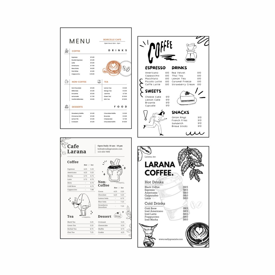 24 Editable Coffee Menu Templates – Canva Cafe Price List, Customizable ...
