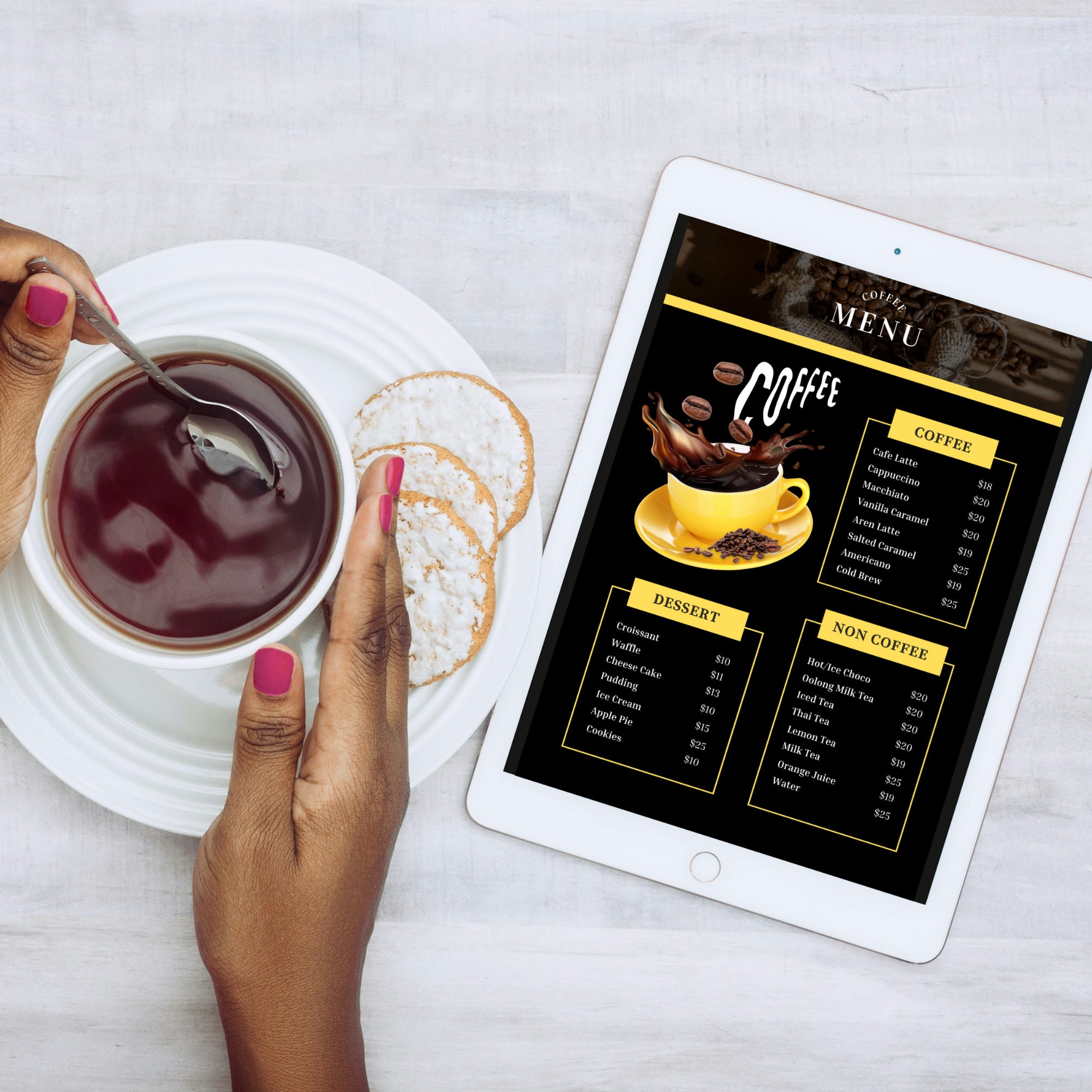 Coffee Menu Template, Customizable Coffee Menu Template, Coffee Shop ...