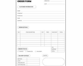 Order Form, Print Pdf Document, Order Form Template, Easy Design Order ...