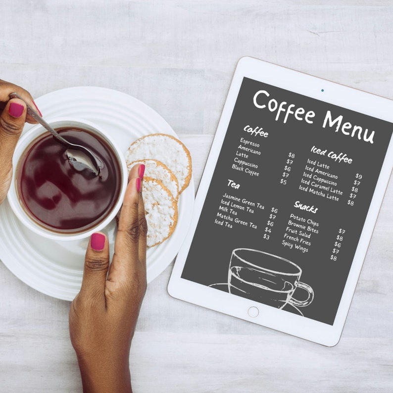 Modern Coffee Shop Menu Template in Canva, A4 Size Editable Price List ...