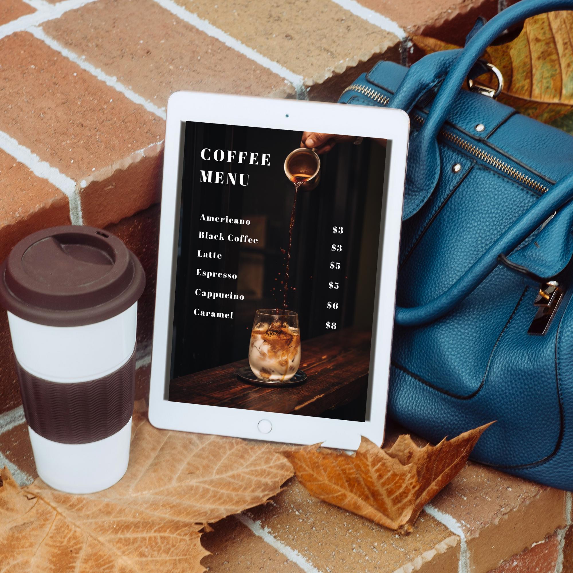 Editable Coffee Menu Template for Canva, Custom A4 Size Café Price List ...