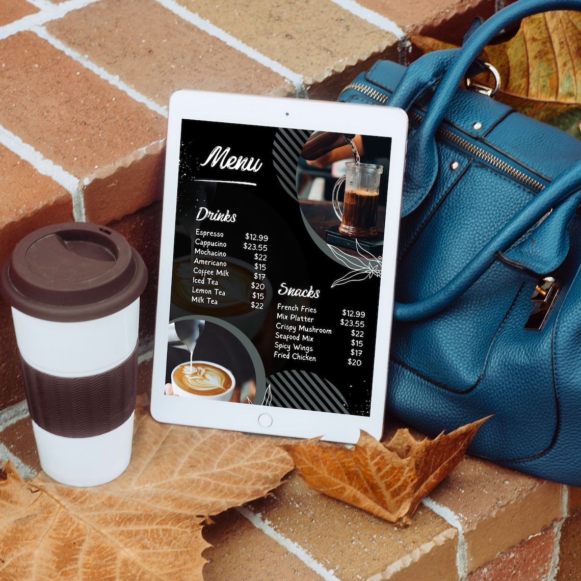 Custom Coffee Menu Template for Canva, A4 Size Editable Café Menu ...