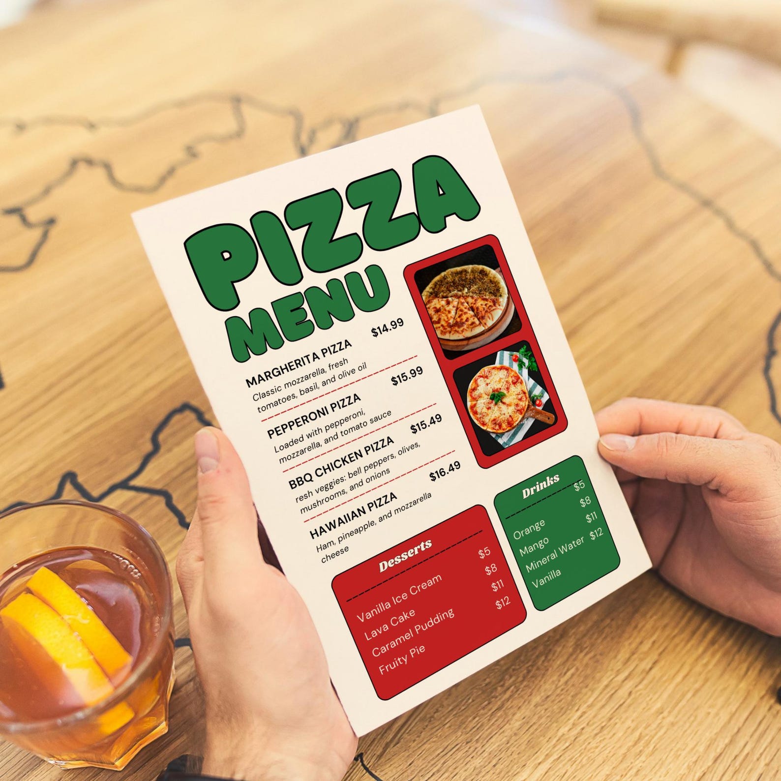 Pizza Menu Template, Customizable Pizza Menu Template, Pizza Menu Price ...