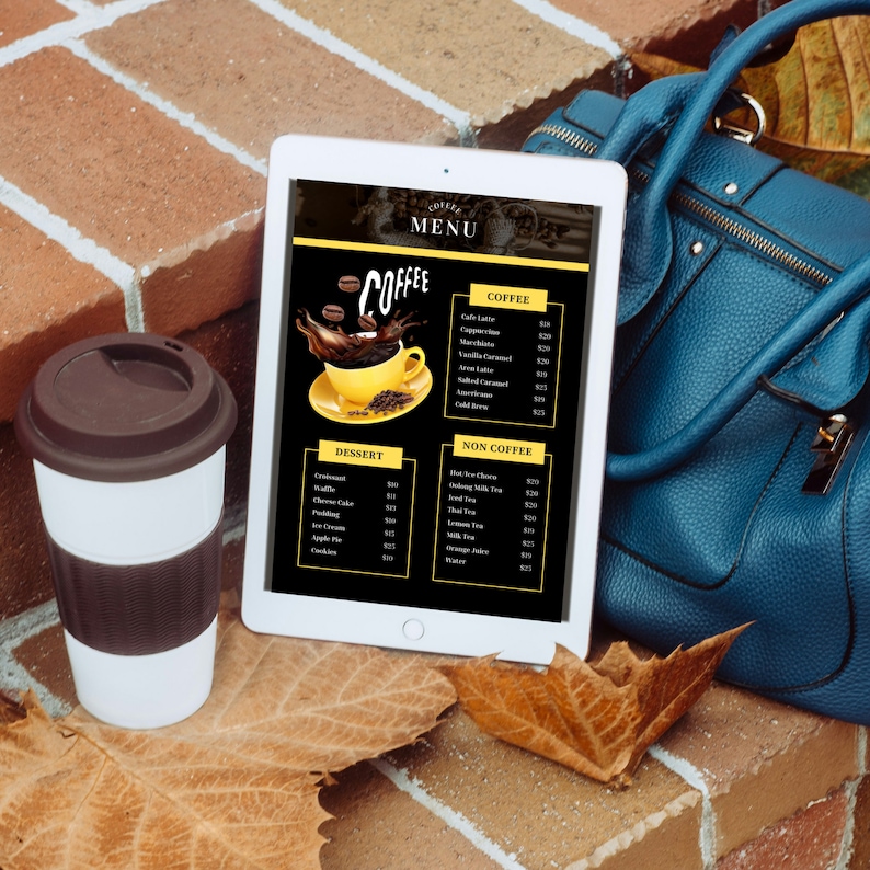 Coffee Menu Template, Customizable Coffee Menu Template, Coffee Shop ...