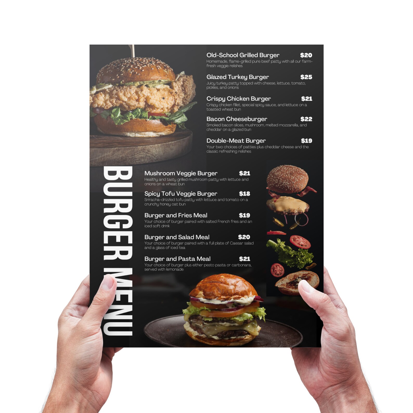 Burger Menu Template, Customizable Burger Menu Template, Burger Menu ...