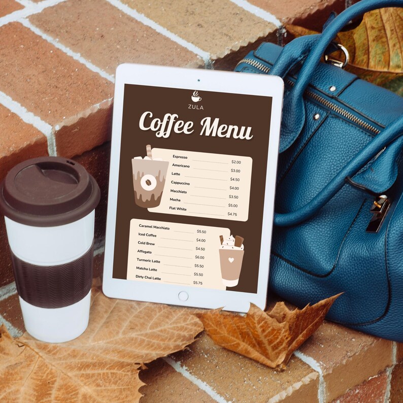 Customizable Coffee Menu Template, A4 Printable (canva) - Etsy