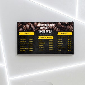 Tv Menu Board, Easy DIY Digital Menu Board, Cafe Menu, Coffee Menu ...
