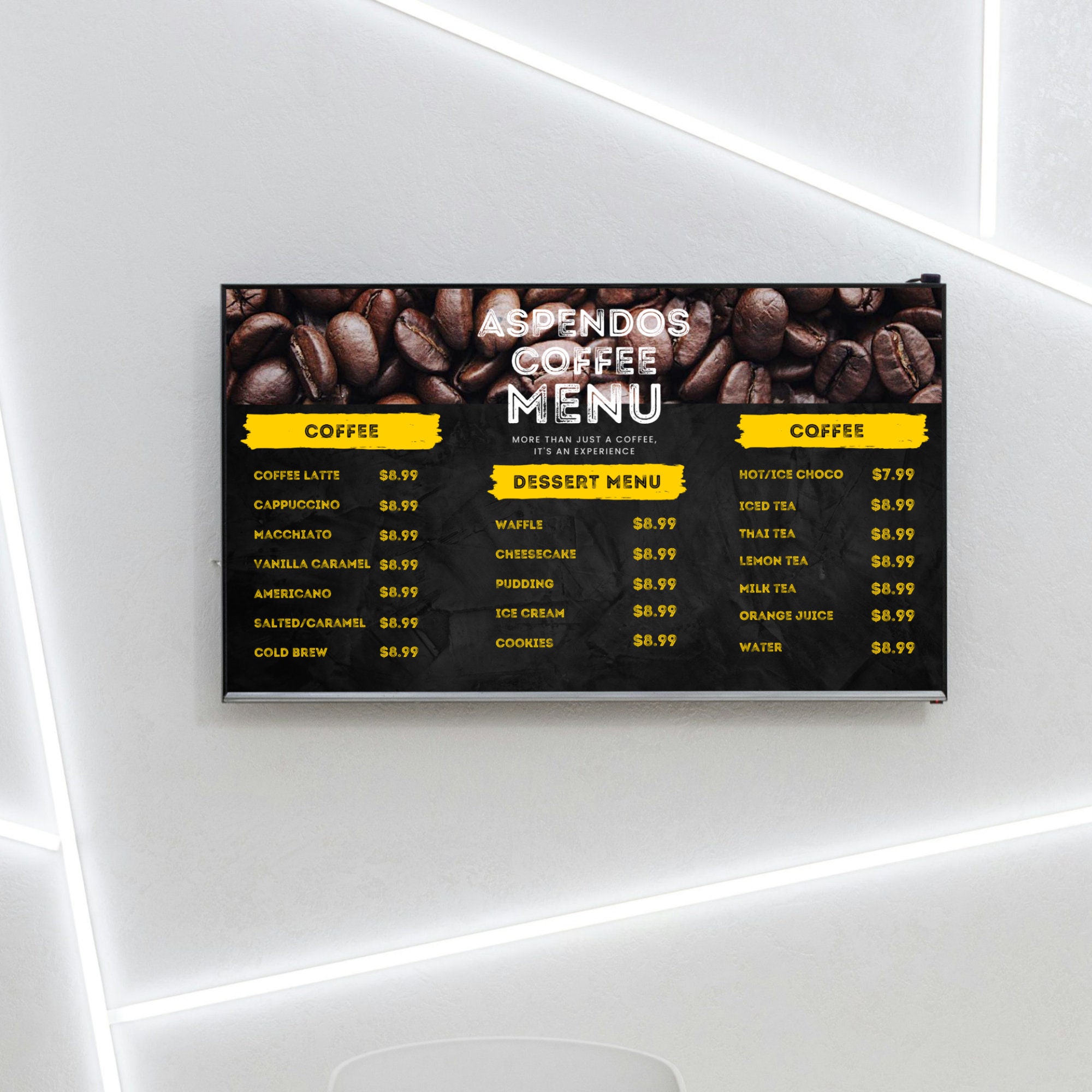 Tv Menu Board, Easy DIY Digital Menu Board, Cafe Menu, Coffee Menu ...