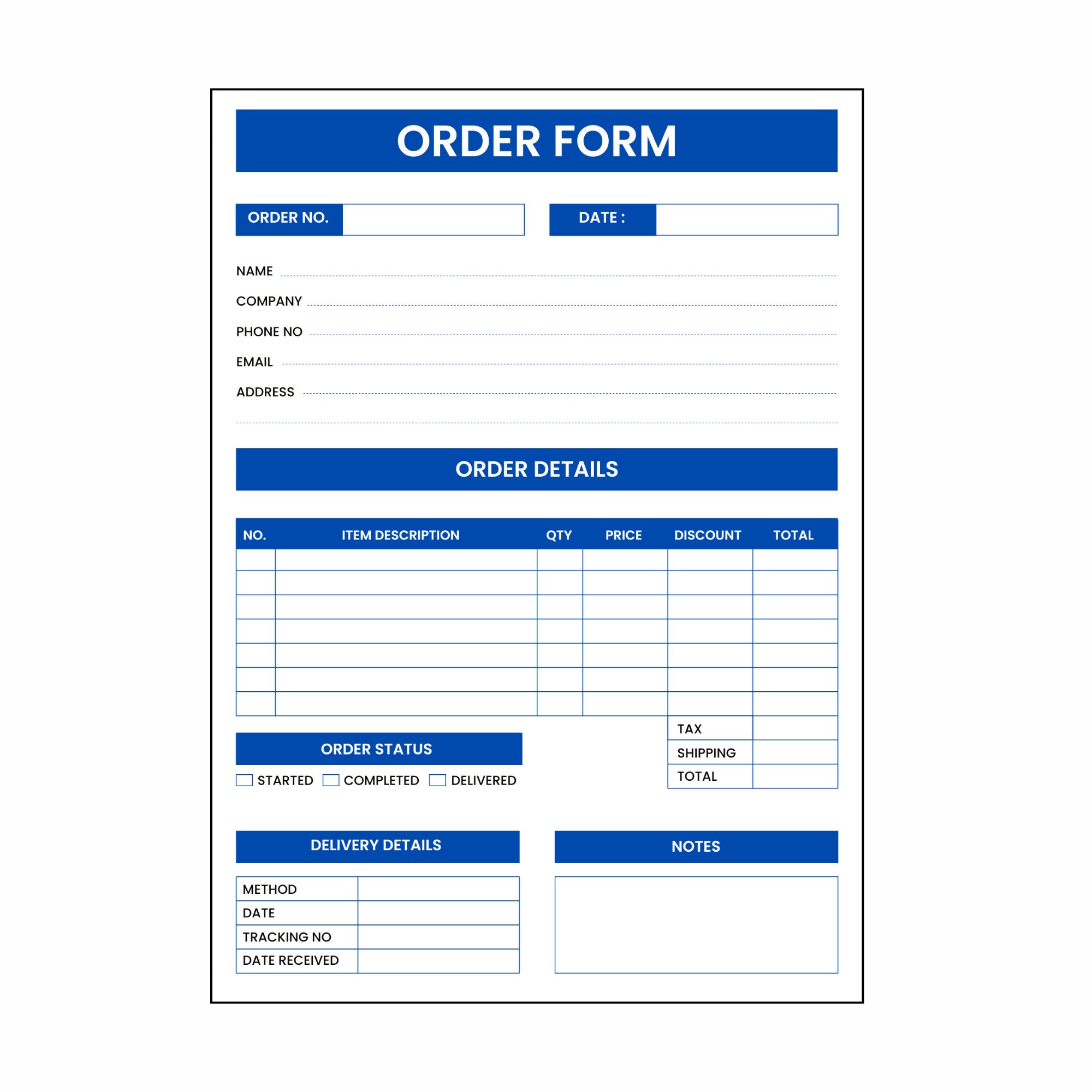 Order Form, Print Pdf Document, Order Form Template, Easy Design Order ...