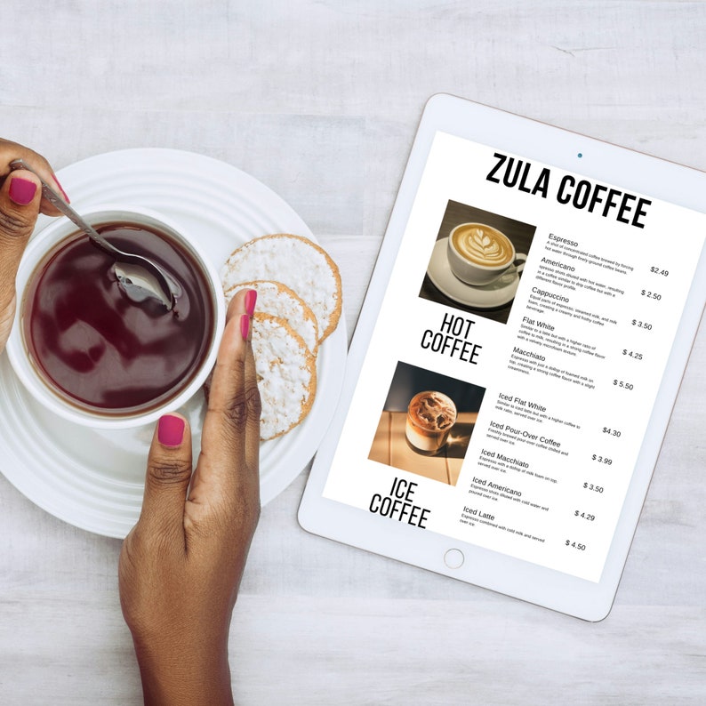 Canva Coffee Bar Menu Template, A4 Size Editable and Printable Coffee ...