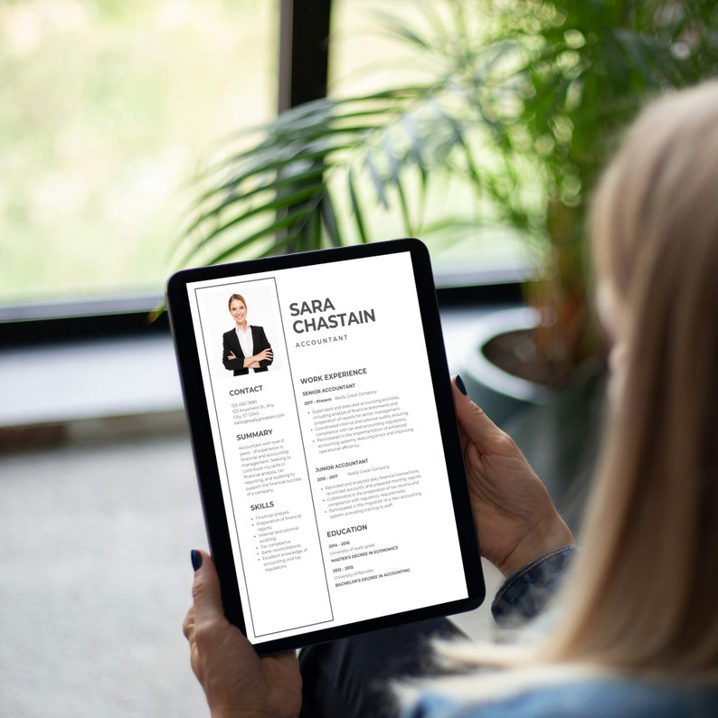 Canva Resume Template With Editable Content and Photo, Professional A4 ...