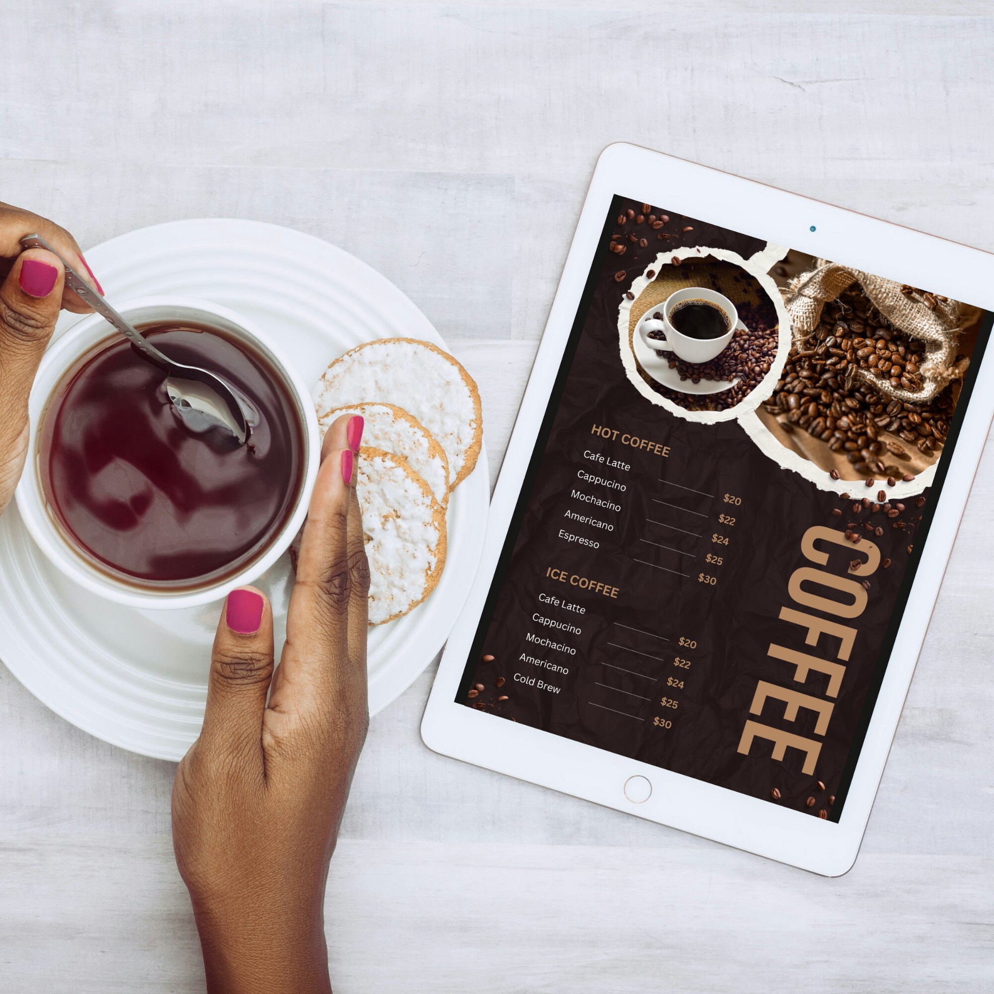 Canva A4 Size Coffee Menu Template, Printable and Editable Café Price ...
