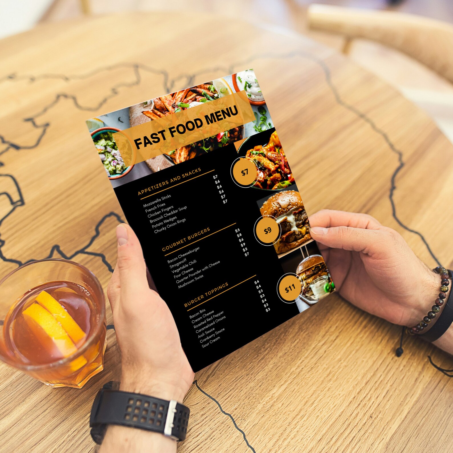 Canva Restaurant Menu Template | Editable A4 Fast Food Design | Instant ...