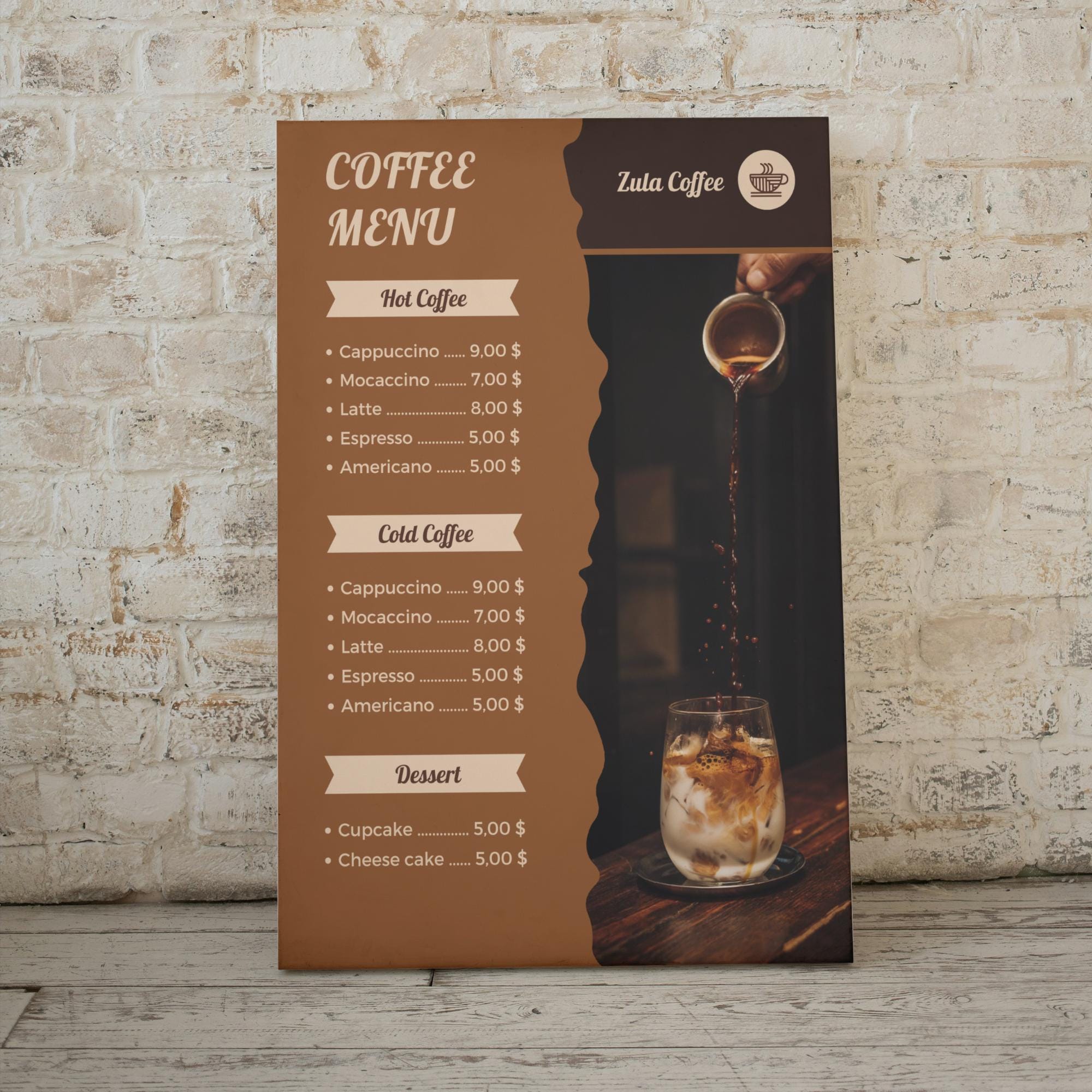 Coffee Menu Template, Customizable Coffee Menu Template, Coffee Shop ...