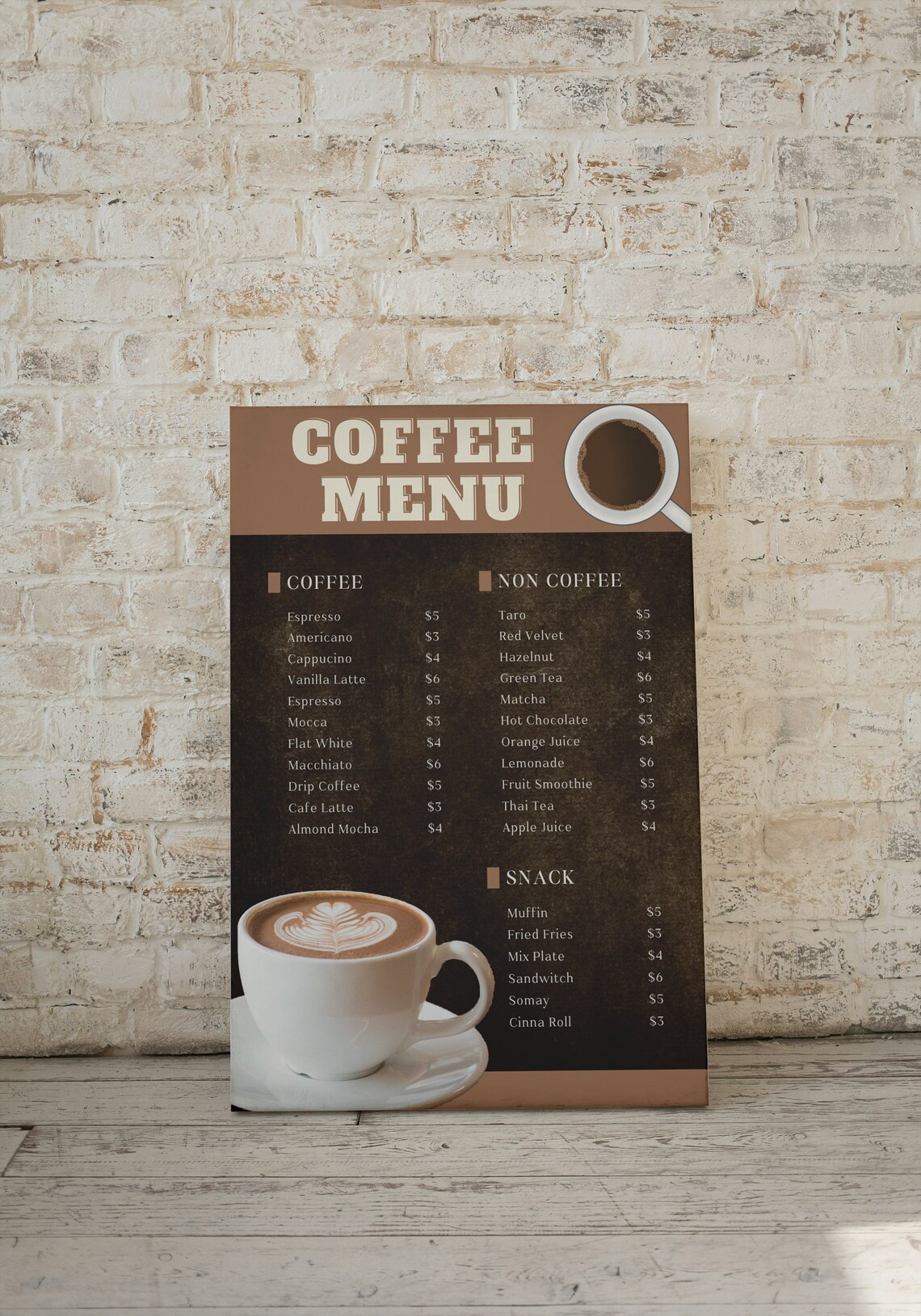 Set of 12 Coffee Menu Templates | Canva Editable Coffee Shop Price List ...