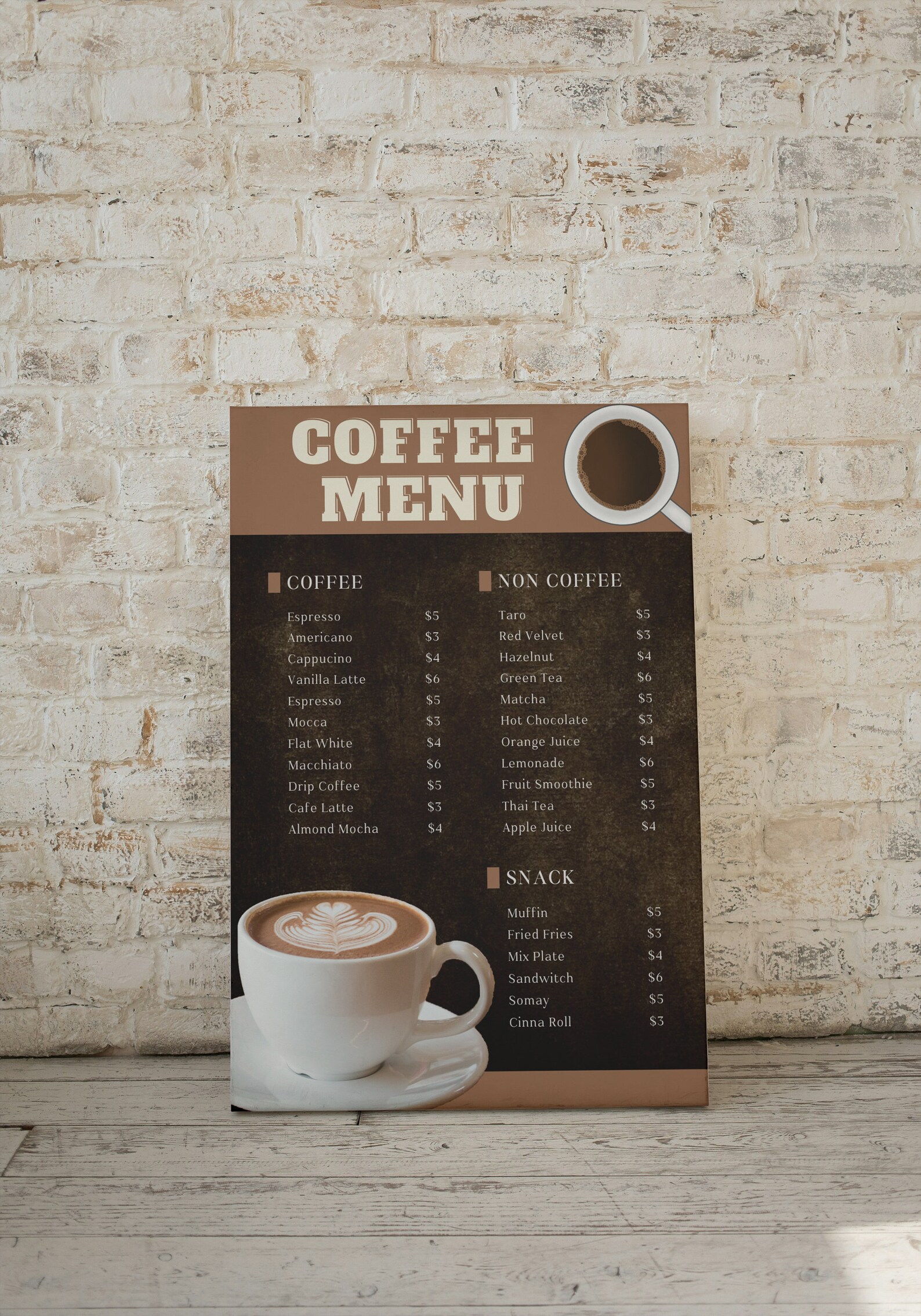 Set of 12 Coffee Menu Templates | Canva Editable Coffee Shop Price List ...