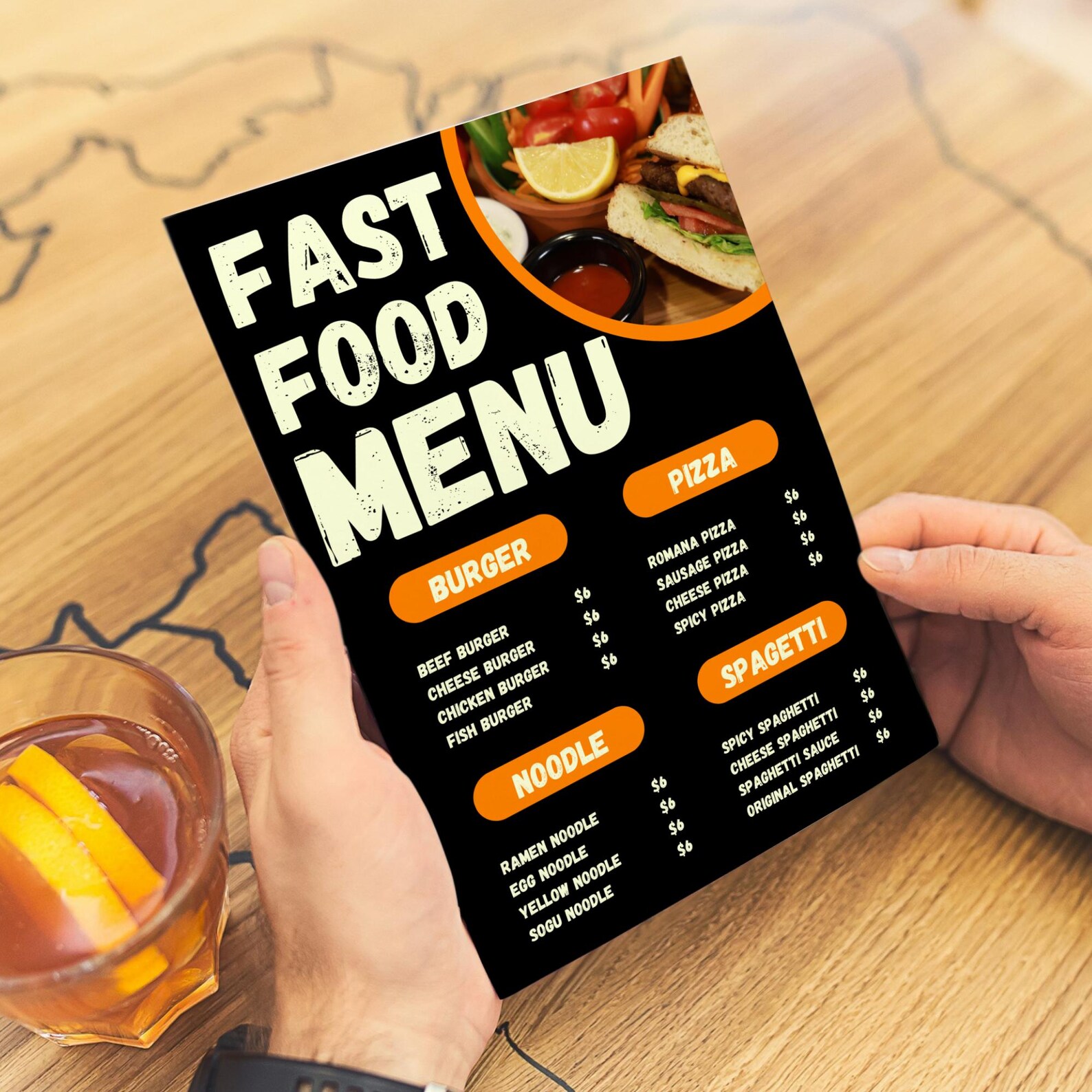 Editable Digital Fast Food Menu Template | A4 Canva Design | Instant ...
