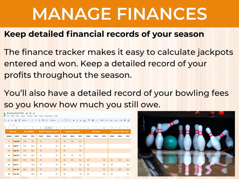 Frame by Frame Bowling Scorecard Google Sheets Spreadsheet | Manage ...