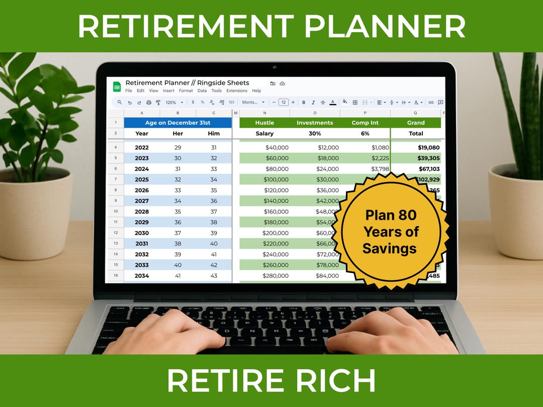 Retirement Planner Spreadsheet | 80-year Projection (google Sheets) - Etsy