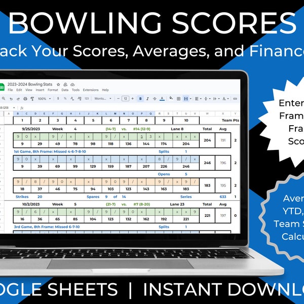 Bowling Spreadsheet - Etsy
