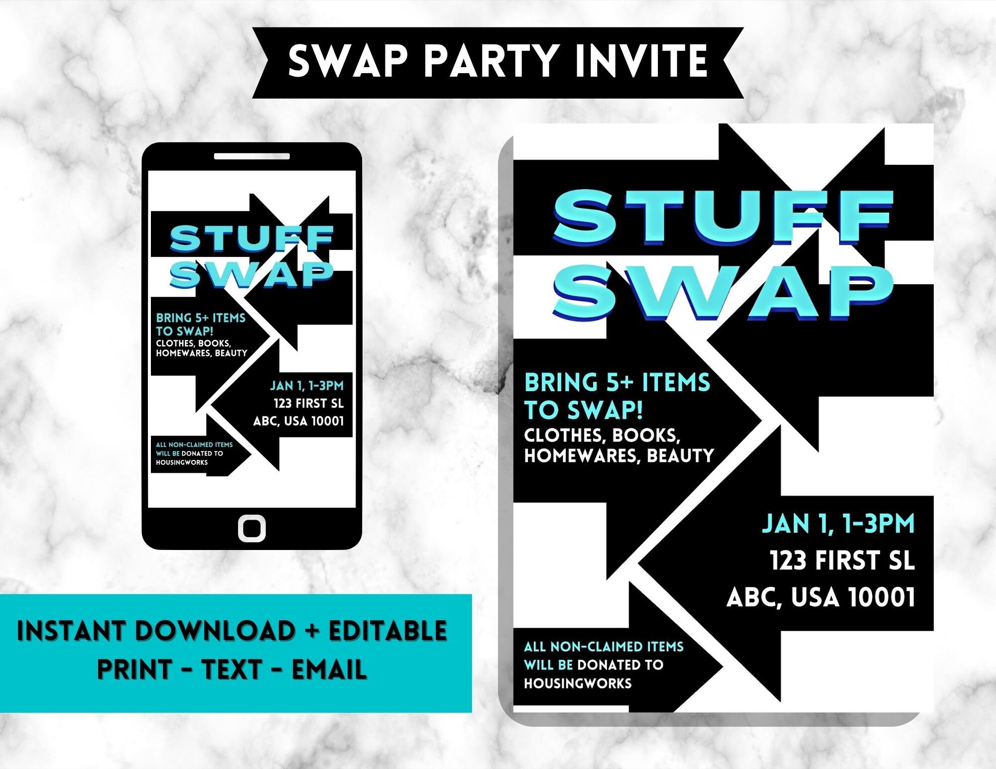 Clothing Swap Party Invitation | Template | Printable | Digital ...