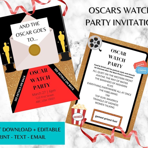 Oscar Template Printable - Etsy