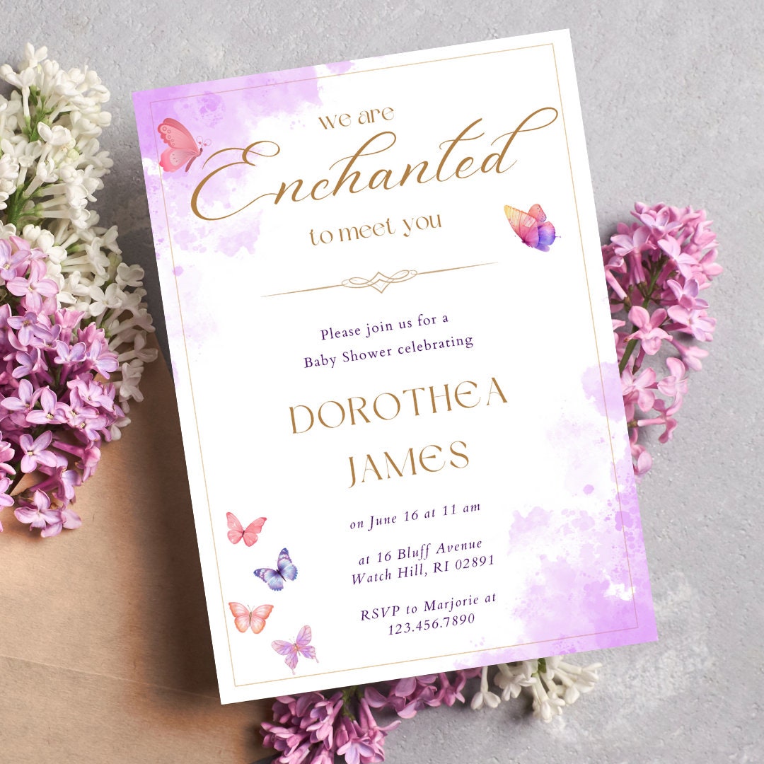 Enchanted Baby Shower, Enchanted to Meet You Baby Shower Invitation, Enchanted Invitation ...