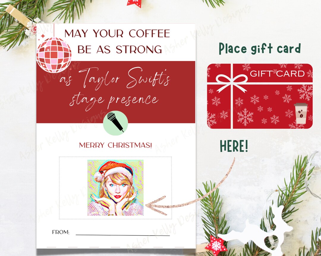 Printable Christmas Coffee Gift Card Holder Taylor Swift - Etsy