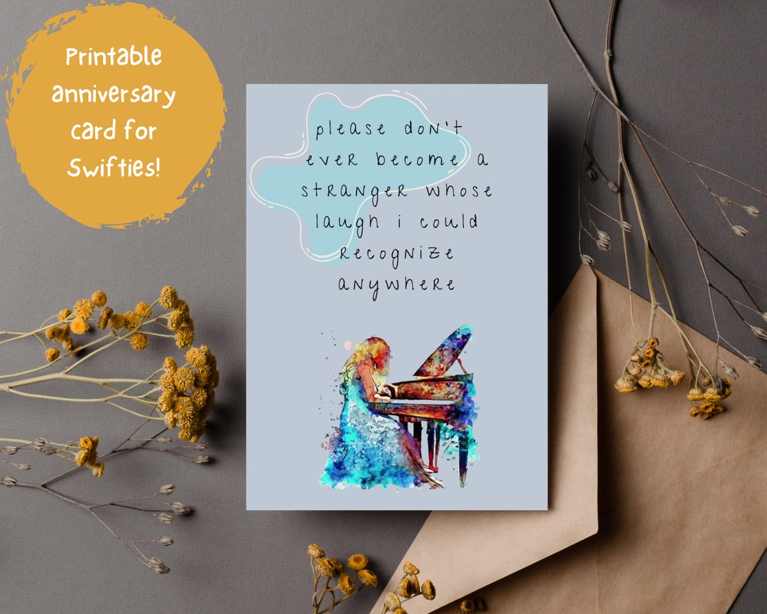 Taylor Swift Printable Greeting Card, Swiftie Anniversary Card ...