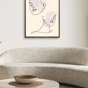 Minimalist Portrait Digital Art Print, Boho Wall Art, Woman Wall Art ...