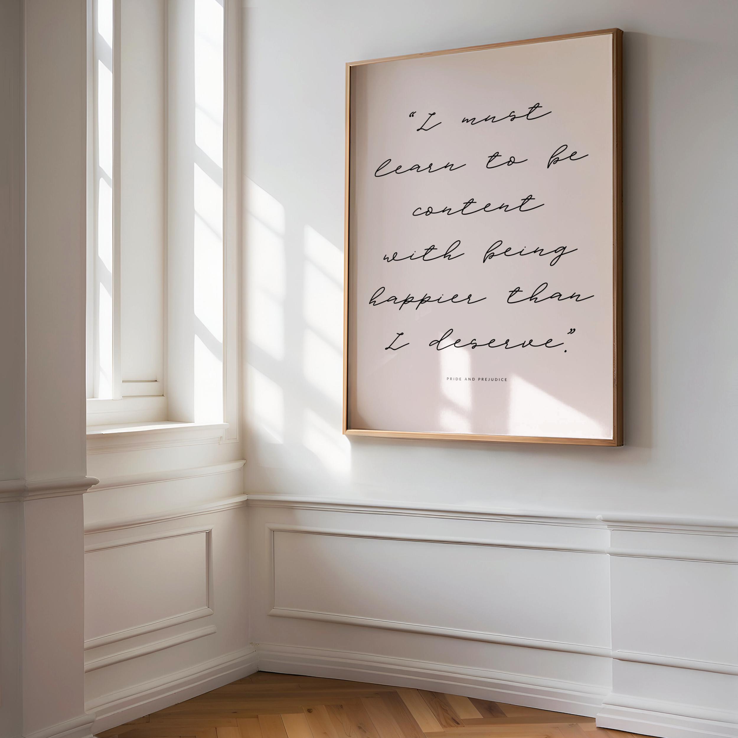 Pride and Prejudice Quote Print: Jane Austen Wall Art (digital Download ...