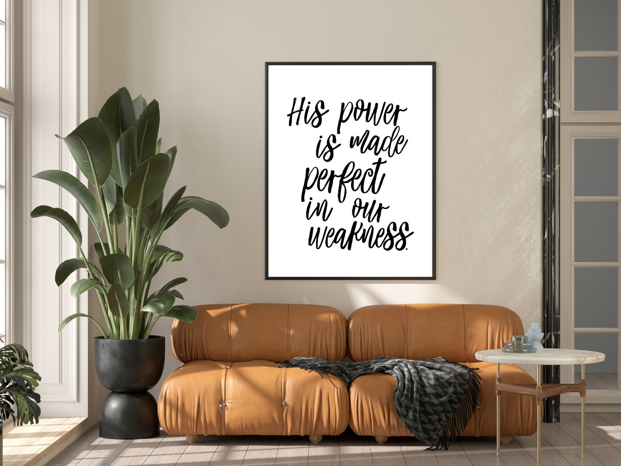 His Power is Made Perfect in Our Weakness, Bible Print, Digital Art ...