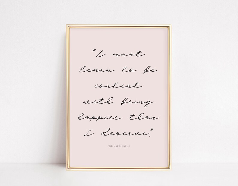 Pride and Prejudice Quote Print: Jane Austen Wall Art (digital Download ...