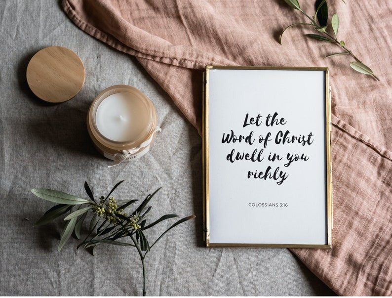 Let the Word of Christ Dwell in You Richly Print, Digital Art Print ...