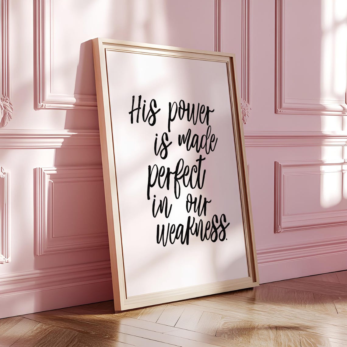 His Power is Made Perfect in Our Weakness, Bible Print, Digital Art ...
