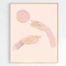 Pastel Hands Digital Art Print, Abstract Hand Wall Art, Boho Woman Wall ...