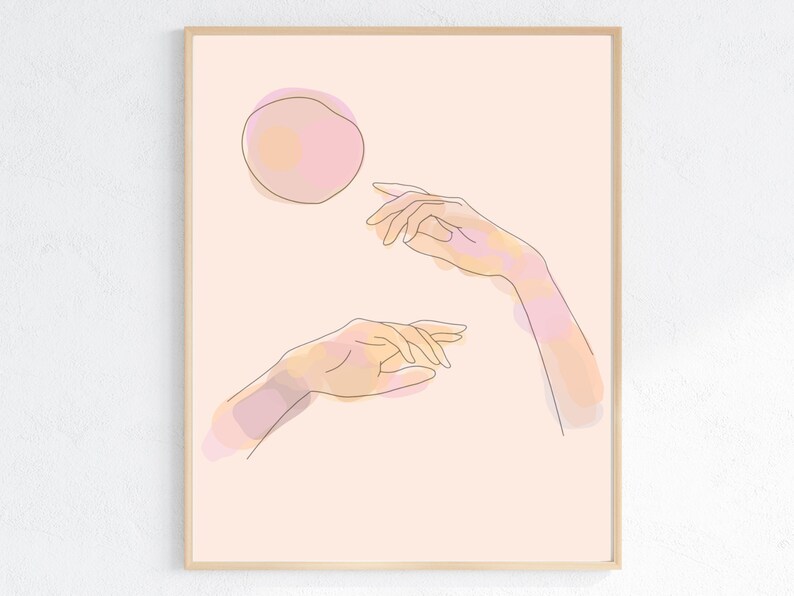 Pastel Hands Digital Art Print Abstract Hand Wall Art Boho - Etsy