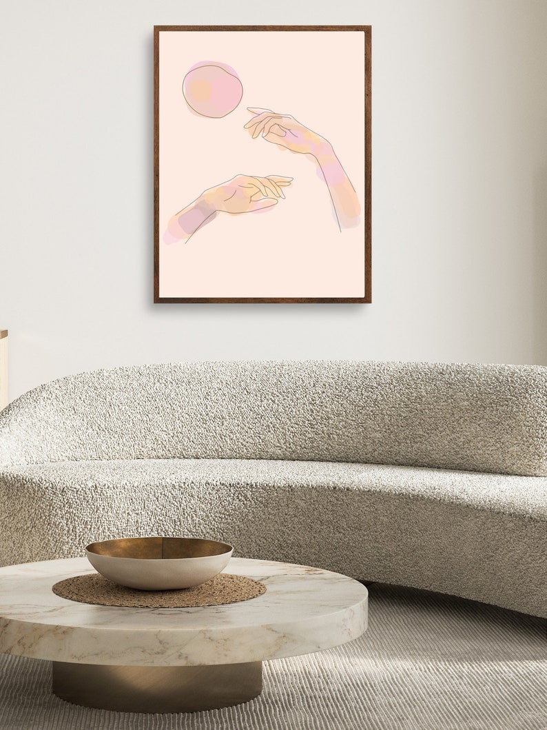 Pastel Hands Digital Art Print Abstract Hand Wall Art Boho - Etsy