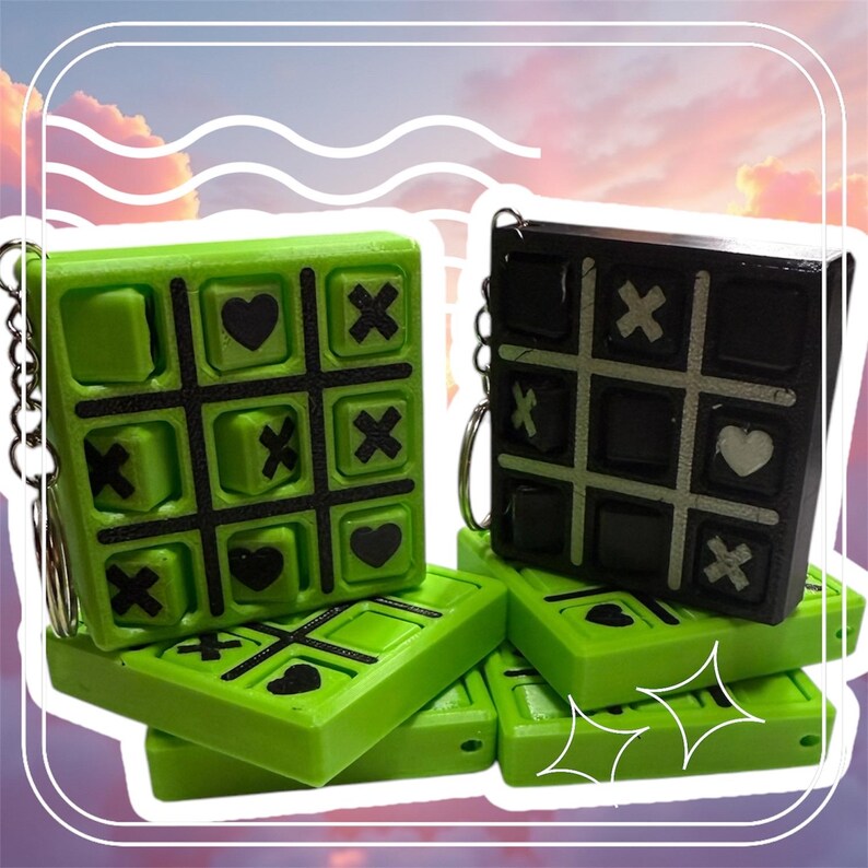 3D Printed Tic Tac Toe Keychain: Fidget Toy - Etsy