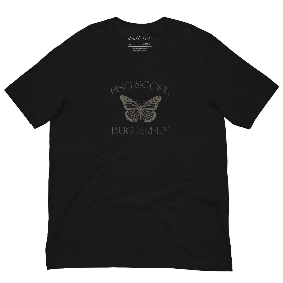 Anti-social Butterfly Moth Shirt Weirdcore Fairy Wings Whimsigoth ...