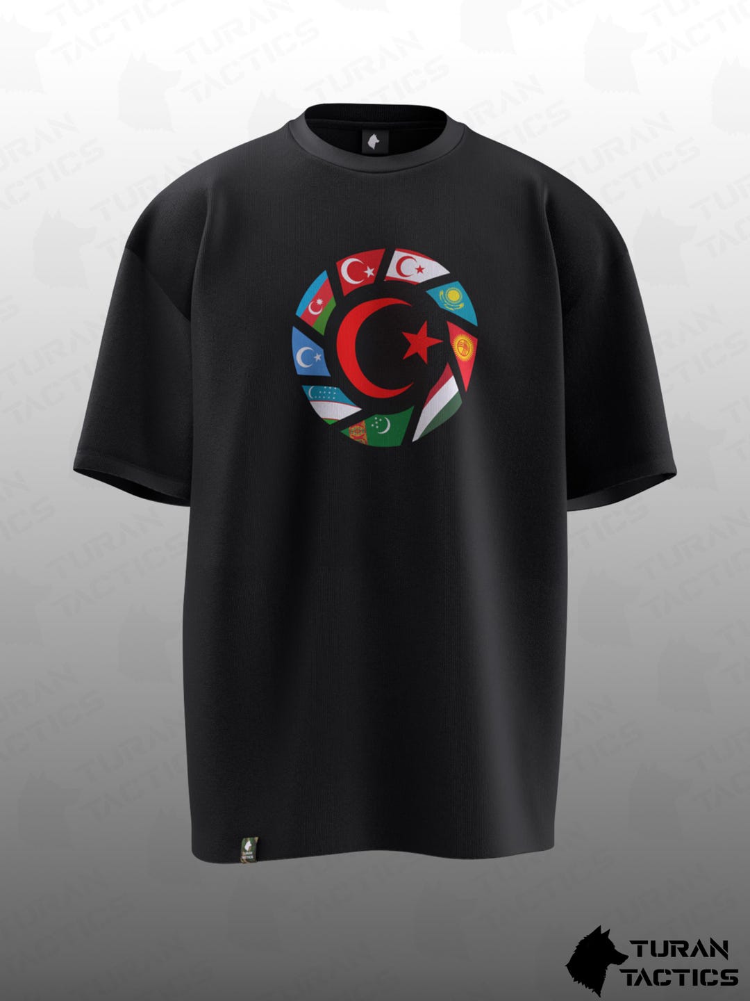 Designed With Turan and Details of the Turkish Flag Unisex Oversize T ...
