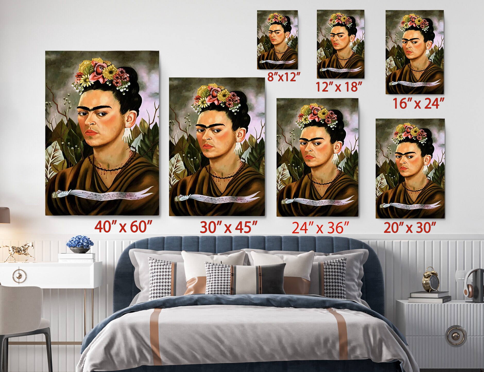 Frida Kahlo Self Portrait Painting Reproduction Prints Mexican ...
